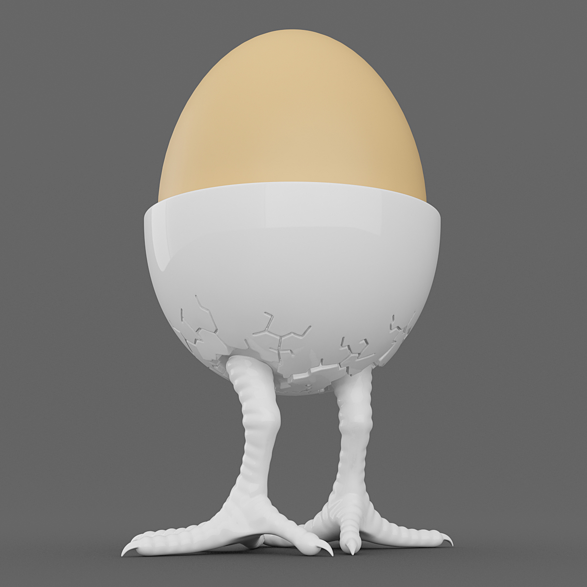 egg cup chicken legs 3d model