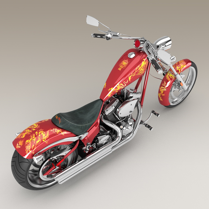 3d big dog k9 chopper motorcycle model