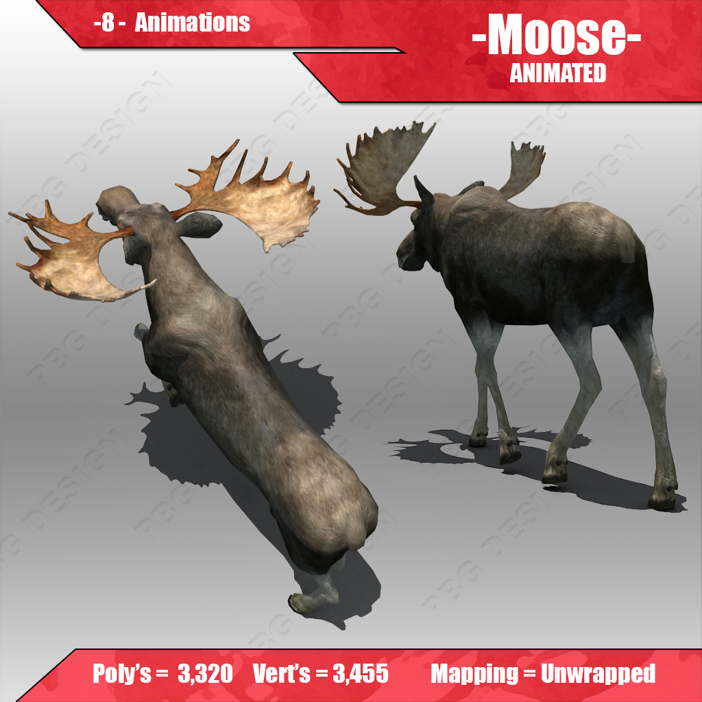 3d moose animations model
