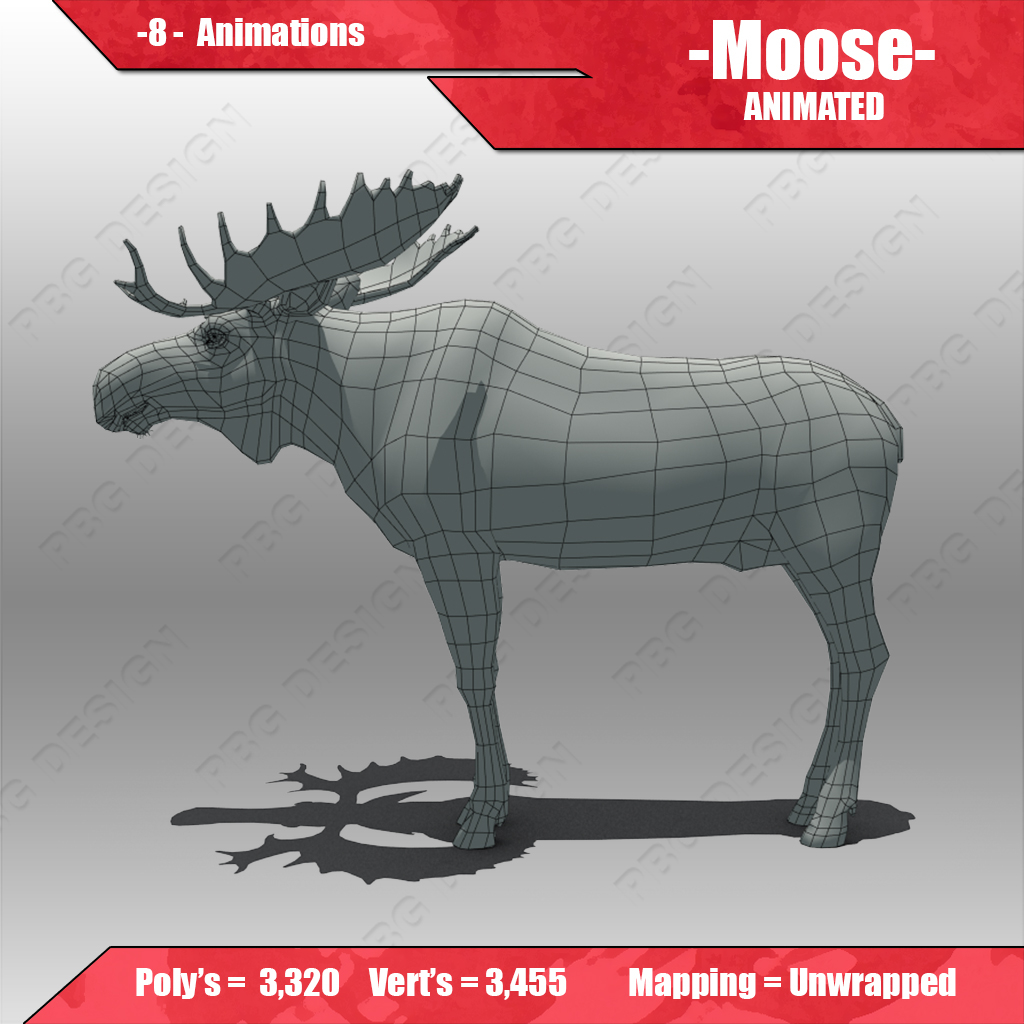 3d moose animations model