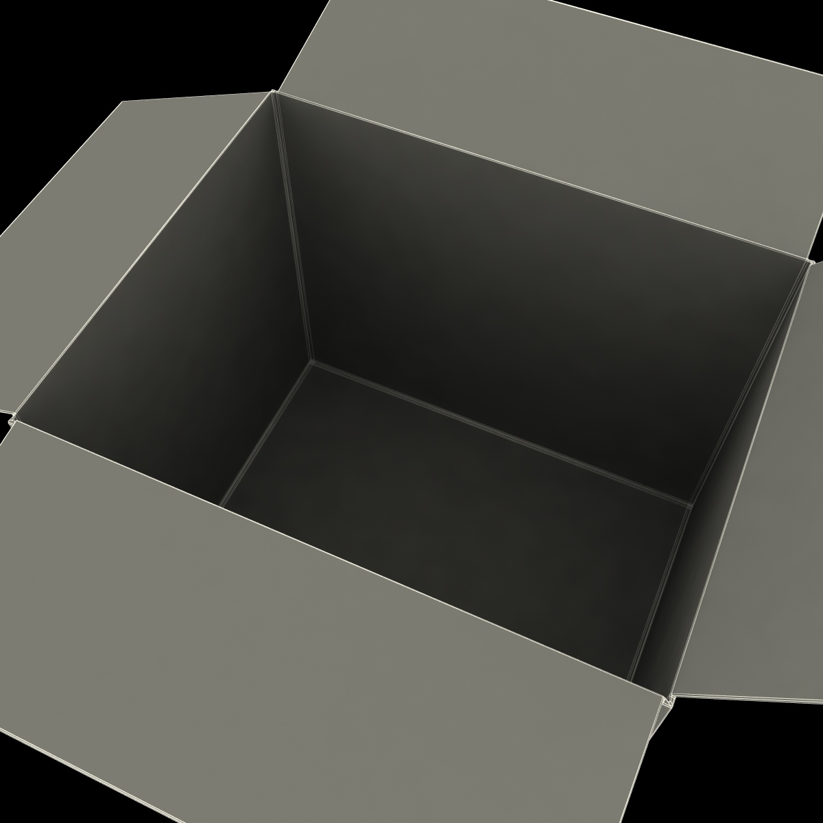 3d model open cardboard box