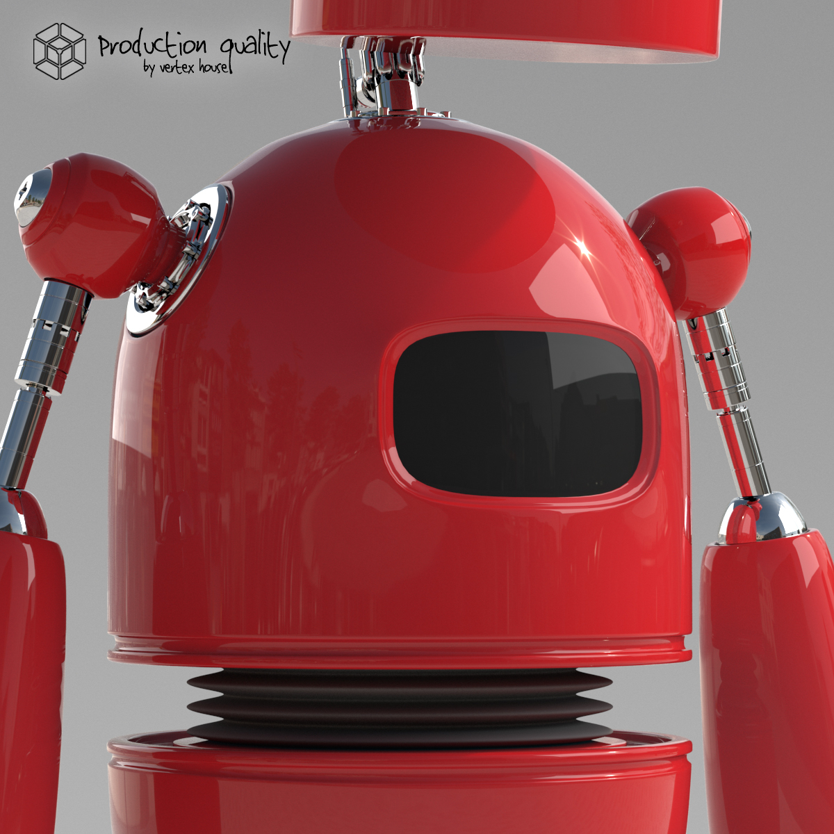 3d red robot