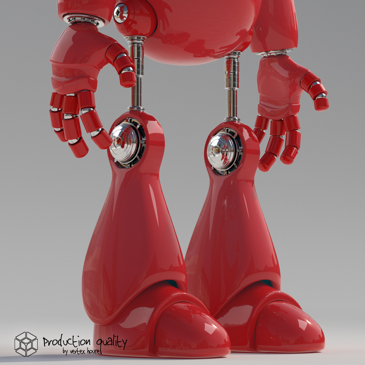 3d red robot