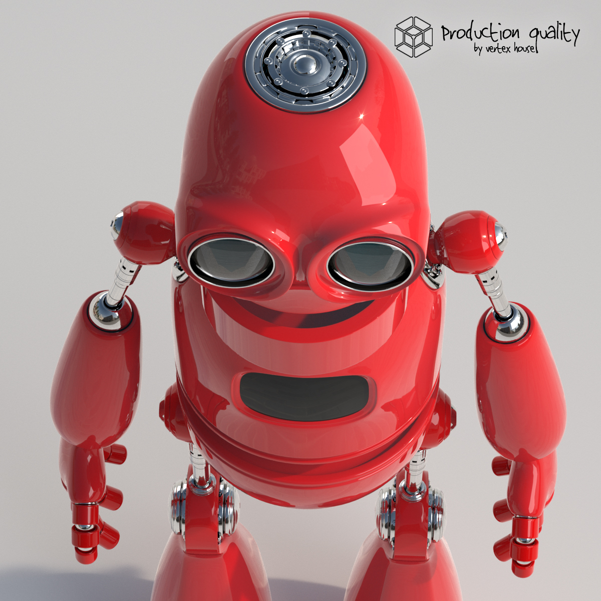 3d red robot