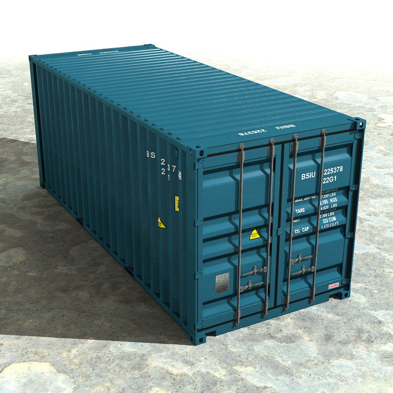 3d container 20 ft model