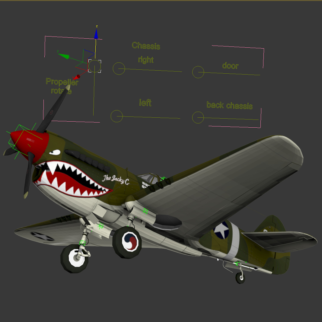 curtiss p-40 warhawk fighter 3d max