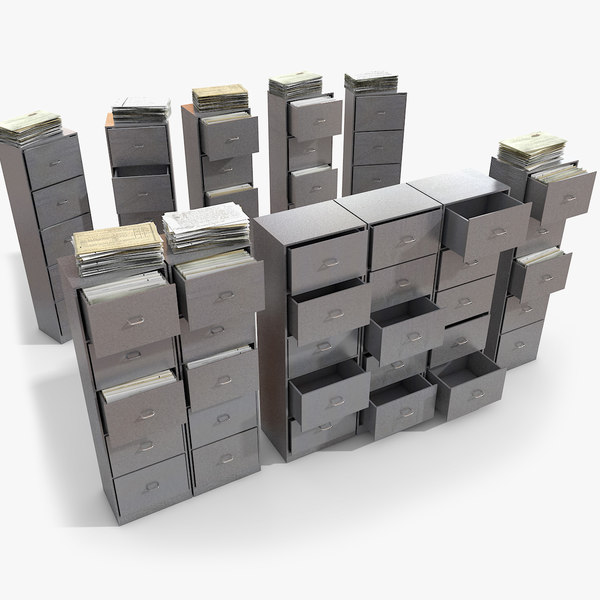 Filing Cabinet 3d Models For Download Turbosquid 