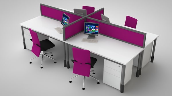 office workstation 3d c4d