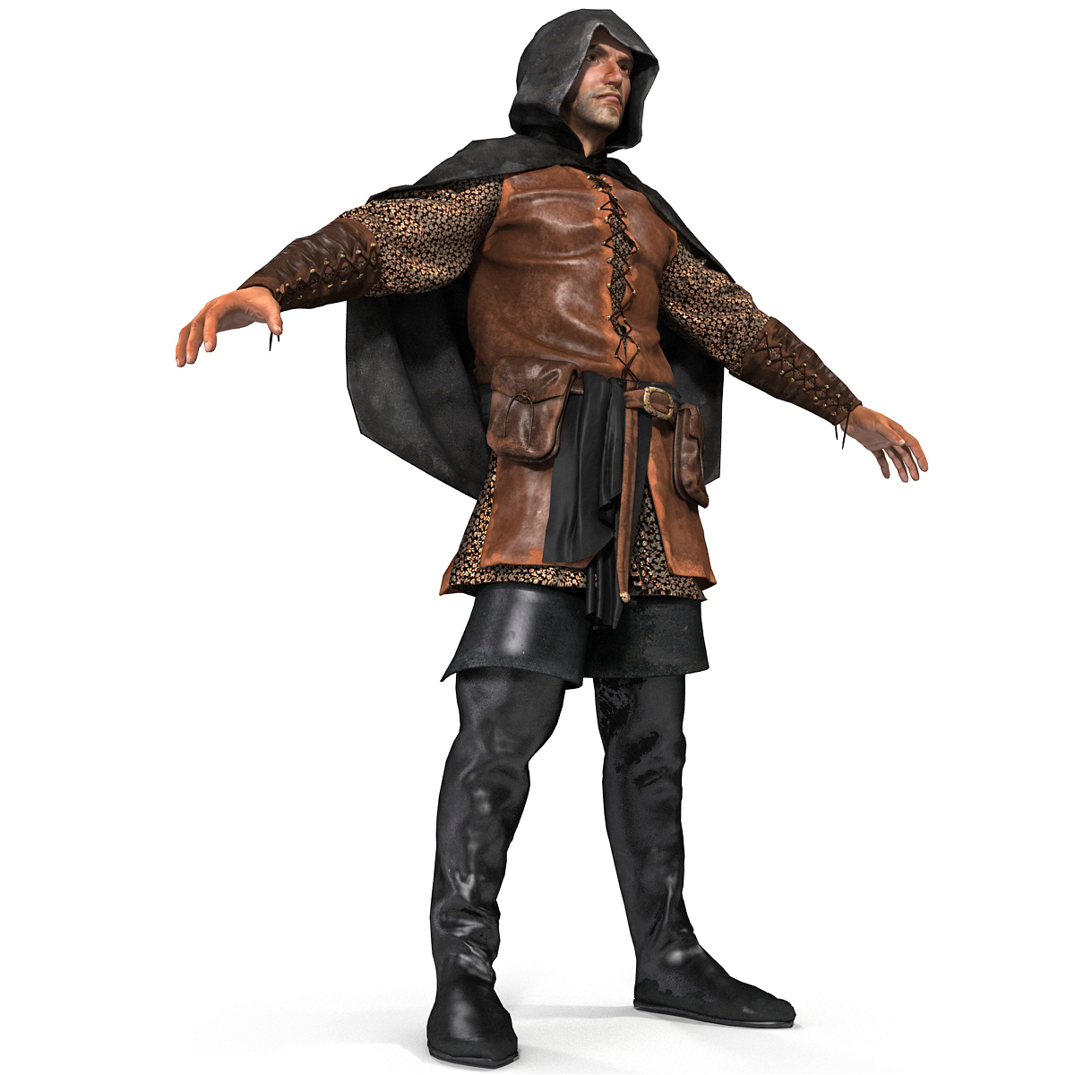 medieval thief rigged 3d model