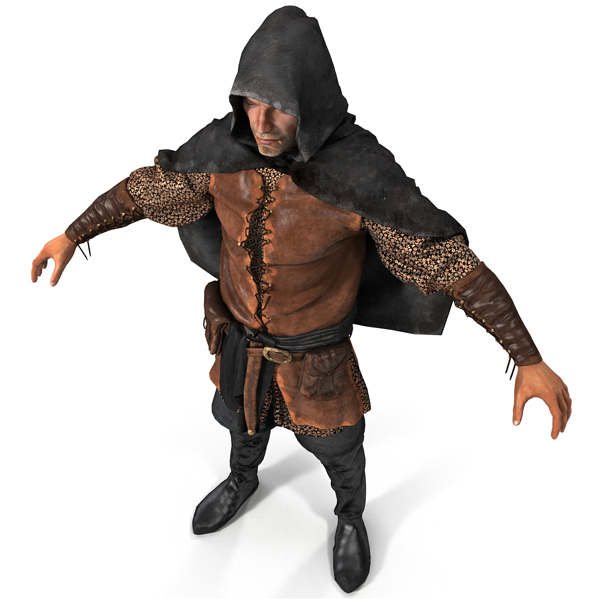medieval thief rigged 3d model