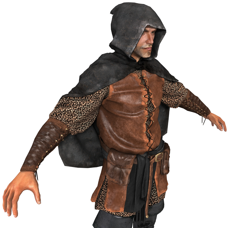 medieval thief rigged 3d model