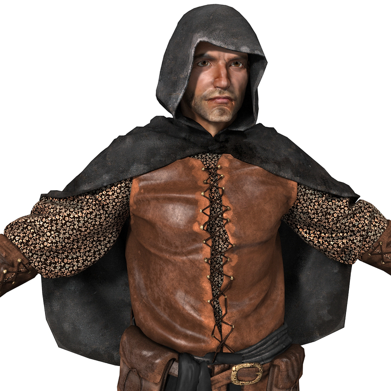 medieval thief rigged 3d model