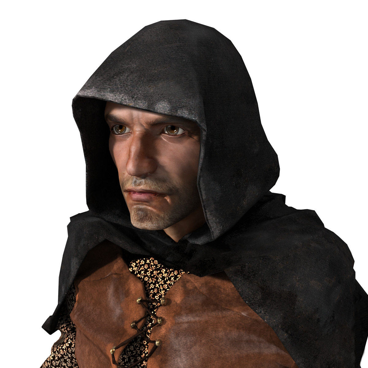 medieval thief rigged 3d model