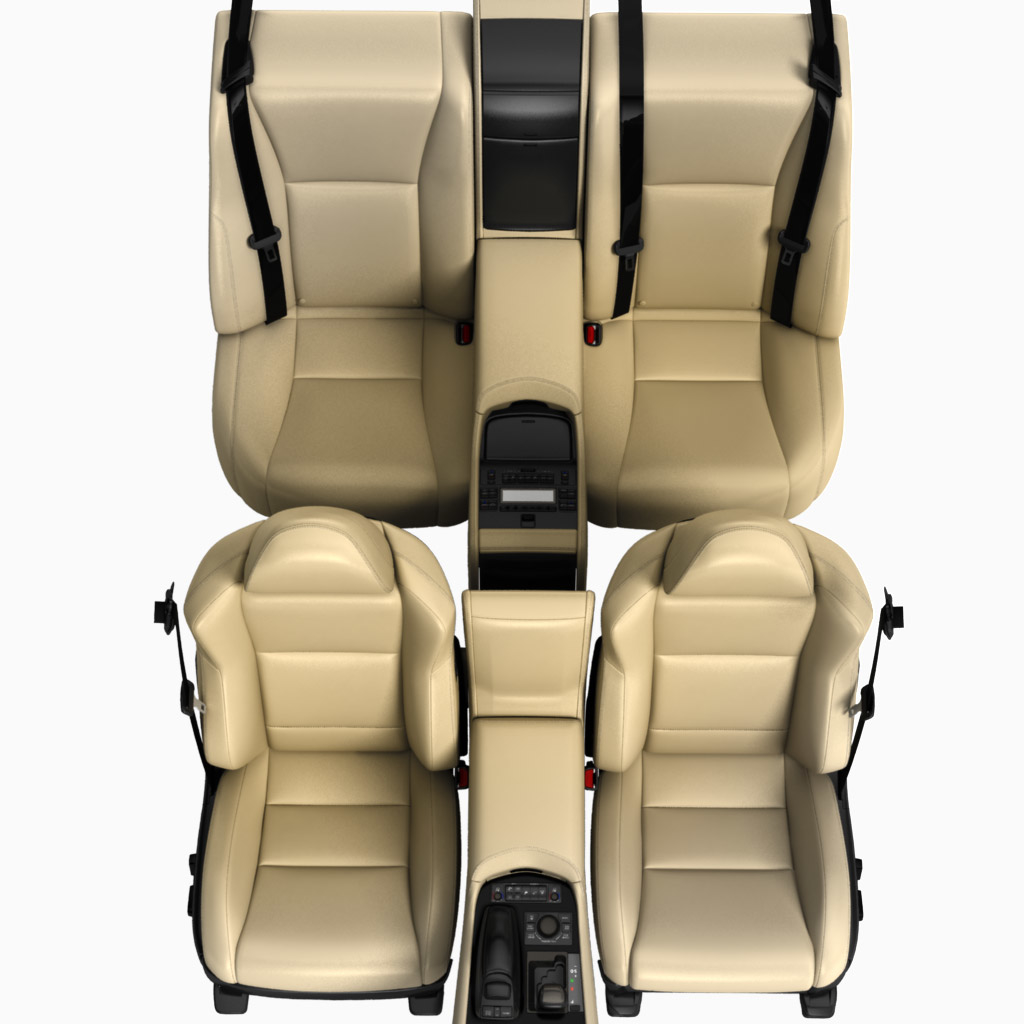 3d car seat set model