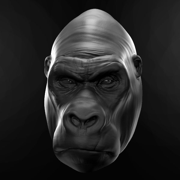 maya gorilla face zbrush