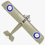 british wwi biplane fighter 3d model