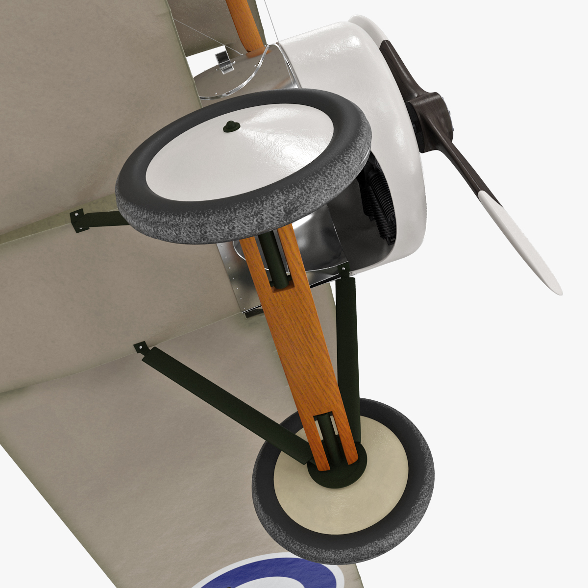 british wwi biplane fighter 3d model