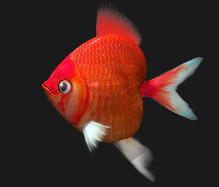 3d model shaped fish