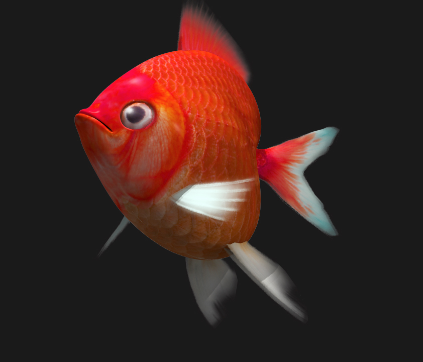 3d model shaped fish