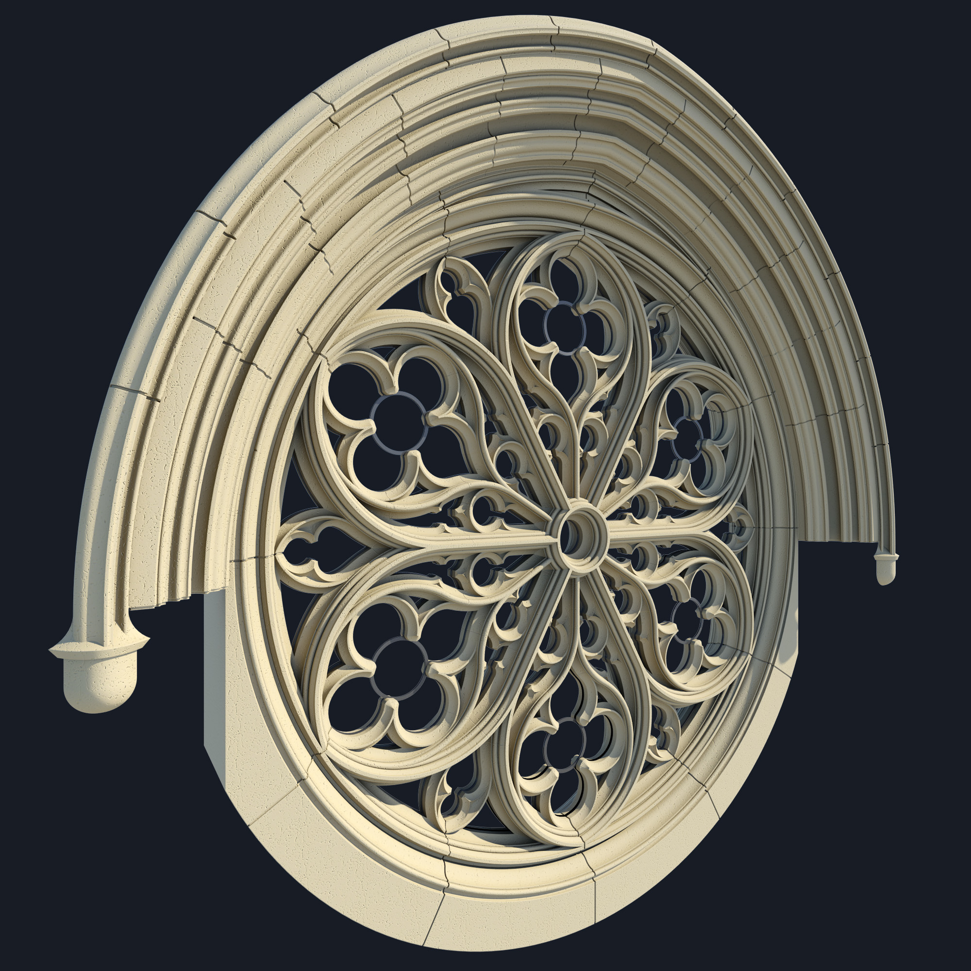 Modello 3D Rosone gotico - TurboSquid 819616