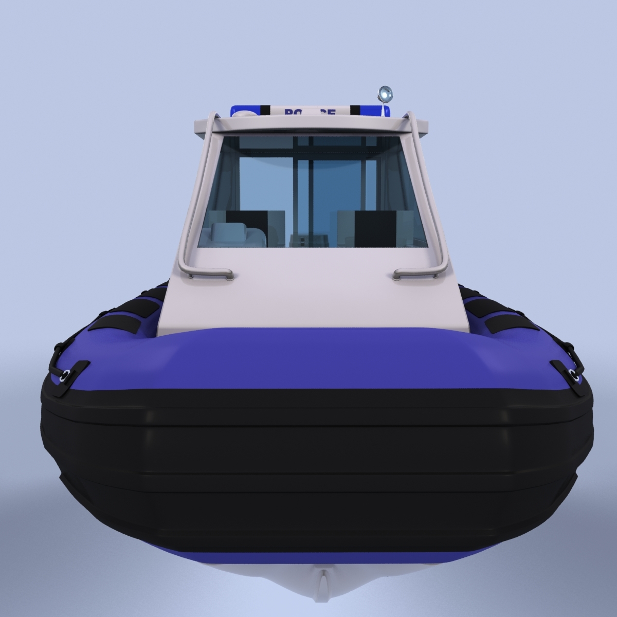 3d model rigid inflatable boat police