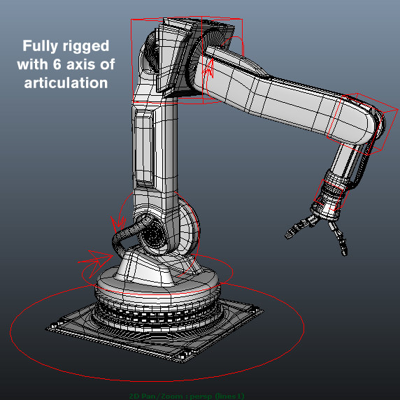 maya industrial robotic arm rigged