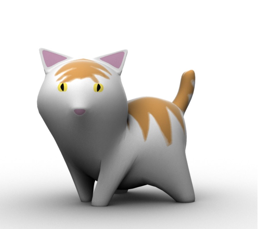 3d model cat cartoon