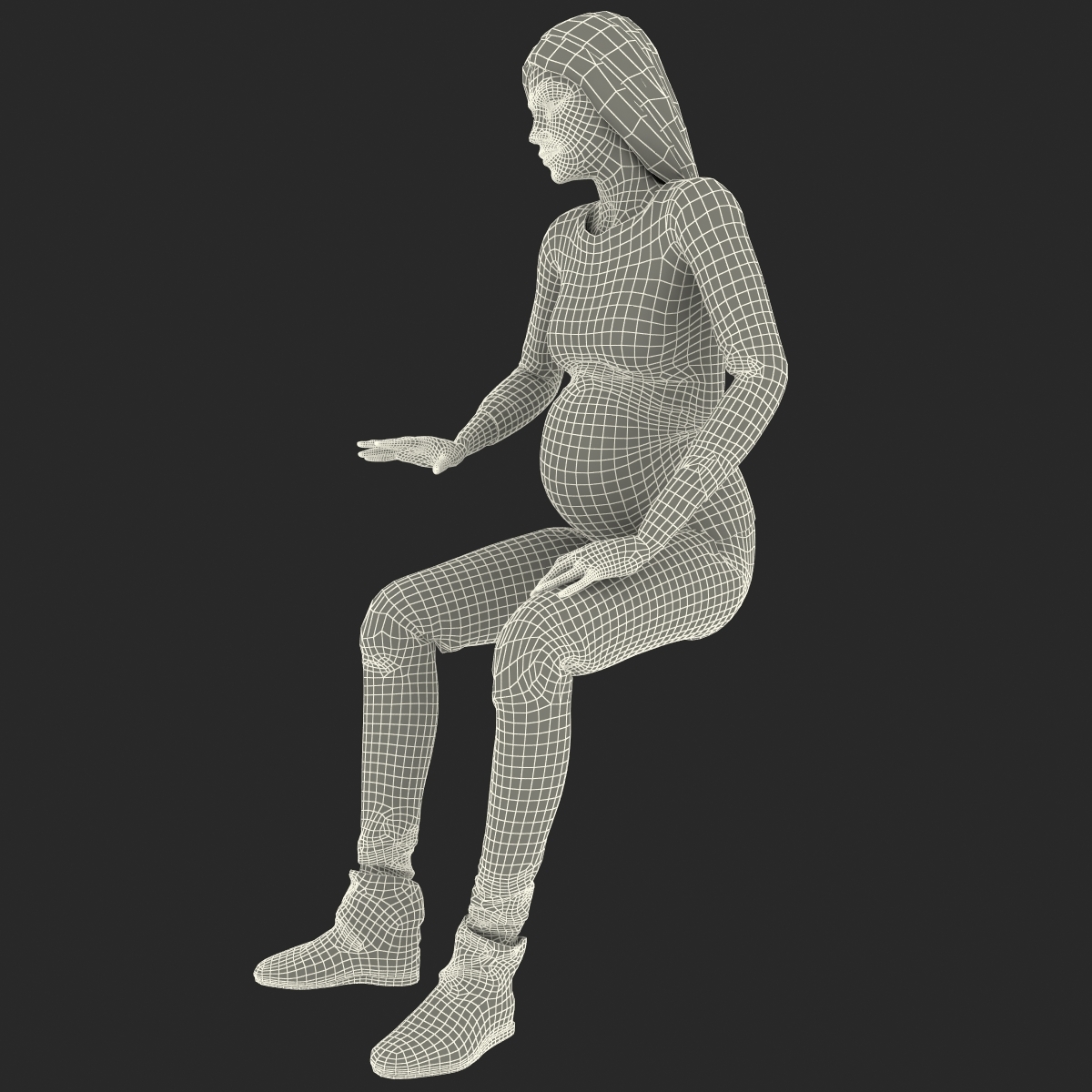 3d pregnant woman rigged model