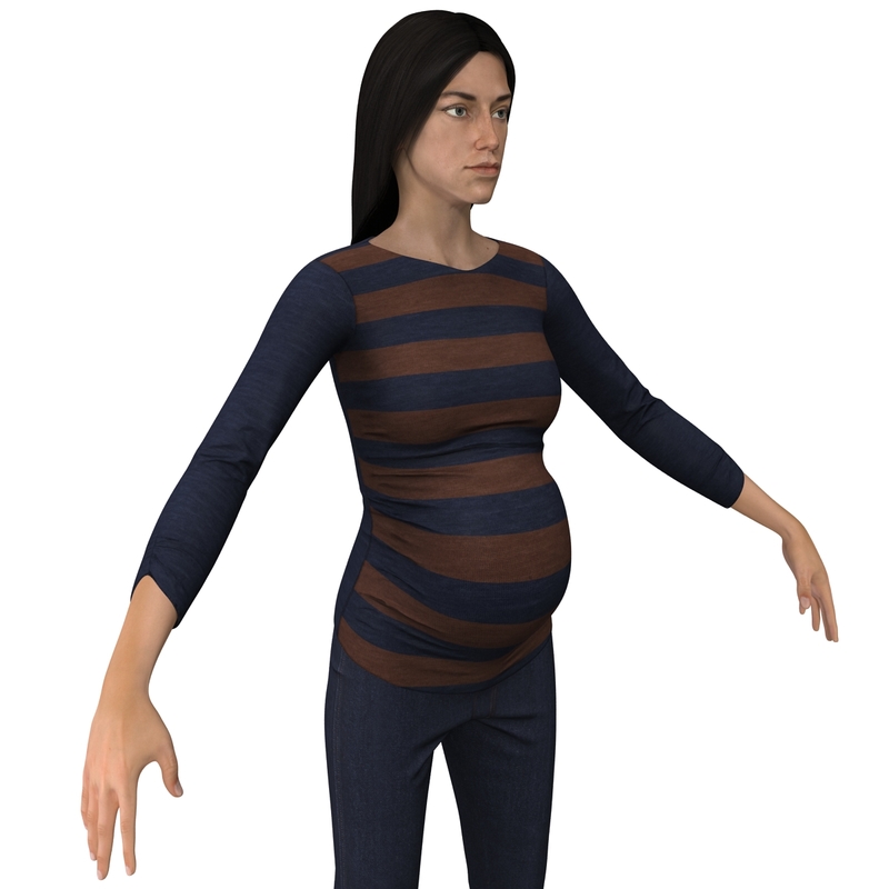 3d Pregnant Woman Rigged Model