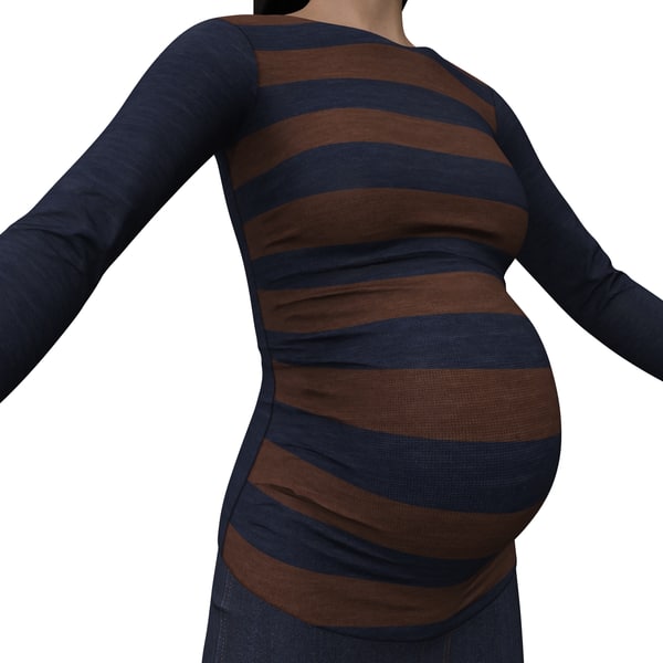 3d pregnant woman rigged model