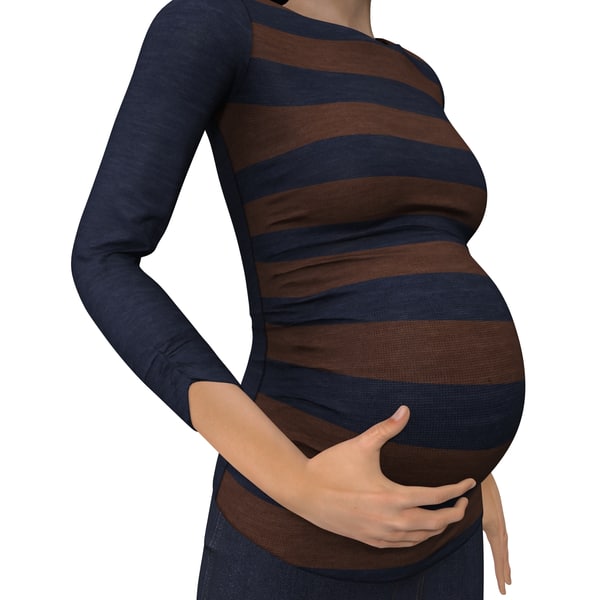3d pregnant woman rigged model