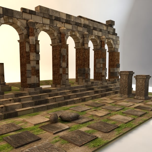 ancient architectural ruins roman 3d model