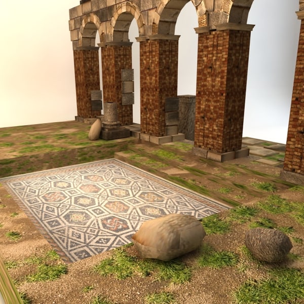 ancient architectural ruins roman 3d model