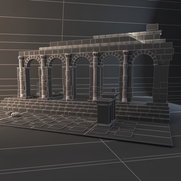 ancient architectural ruins roman 3d model