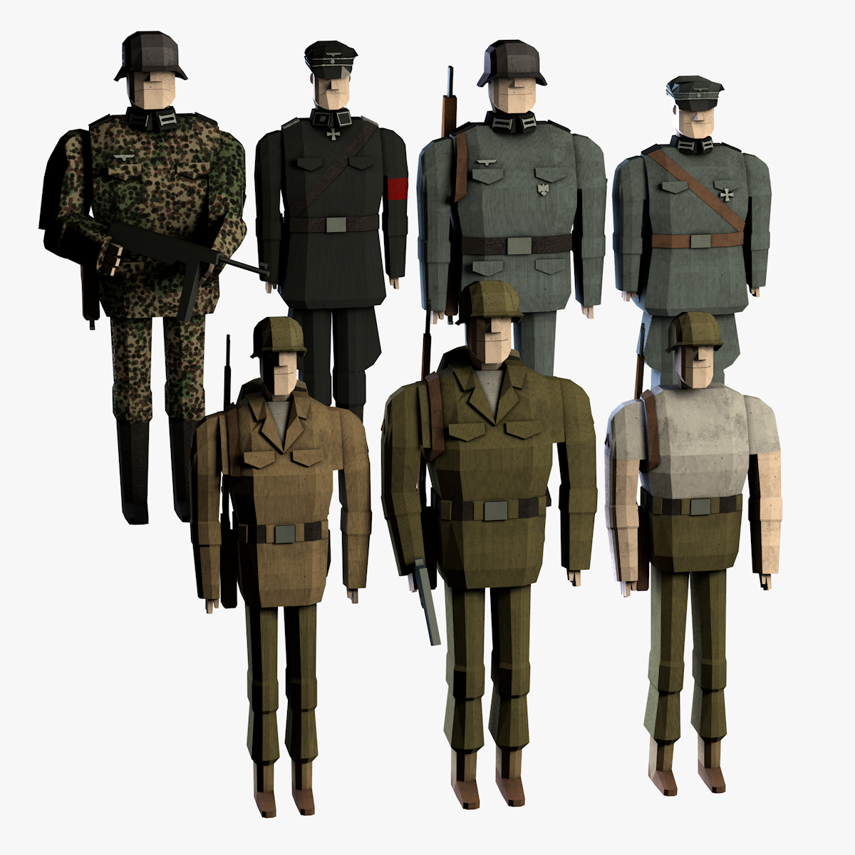 wwii characters equipment pack c4d