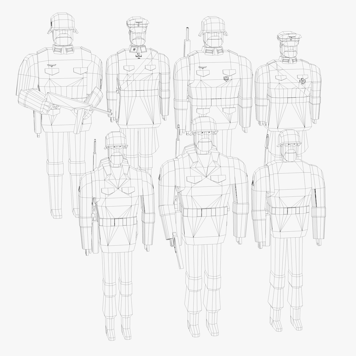 wwii characters equipment pack c4d