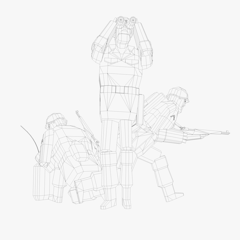 wwii characters equipment pack c4d