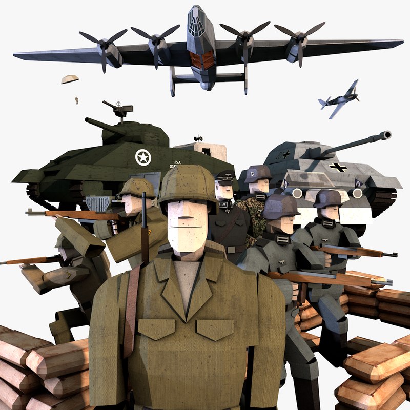 wwii characters equipment pack c4d