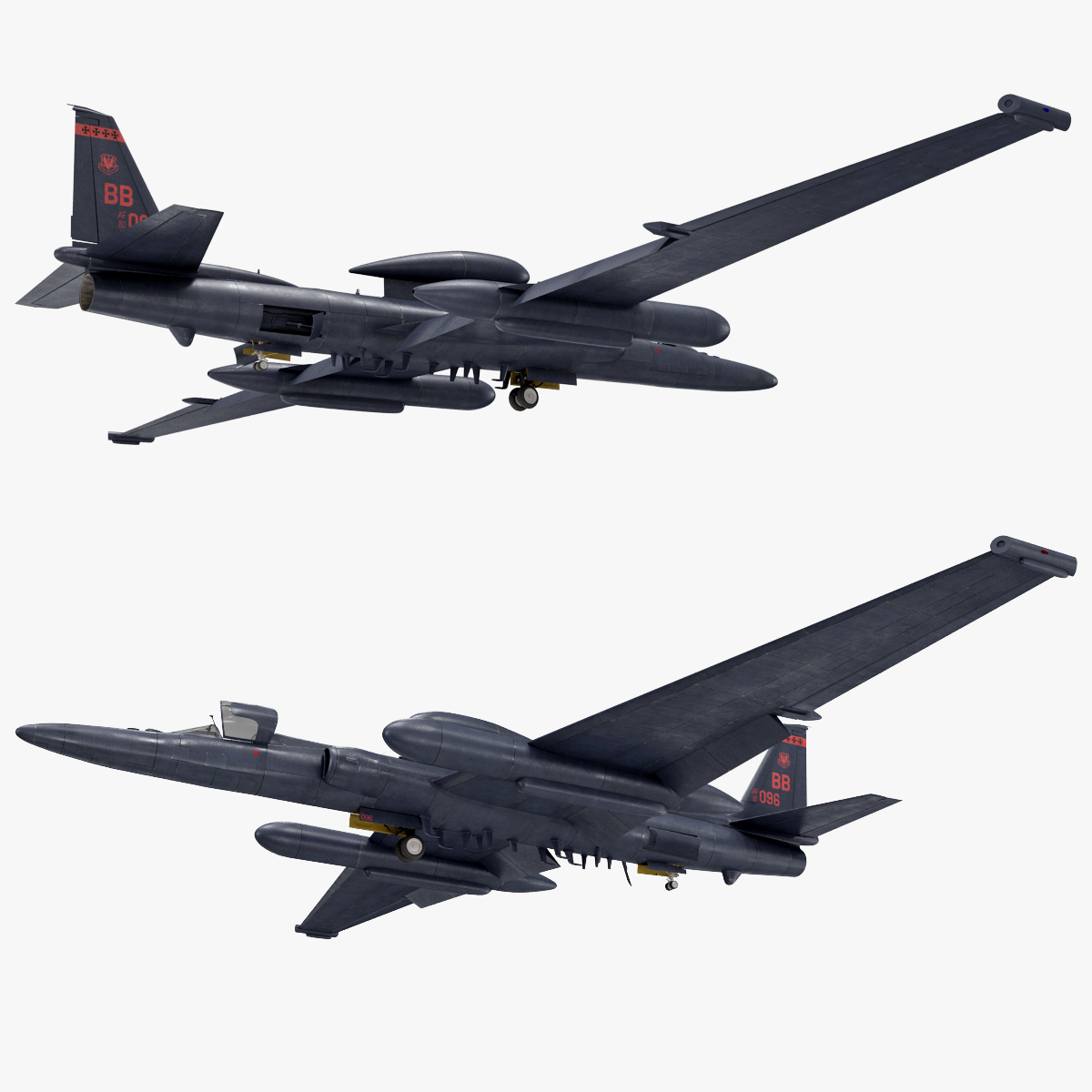 3d reconnaissance aircraft lockheed u-2 model