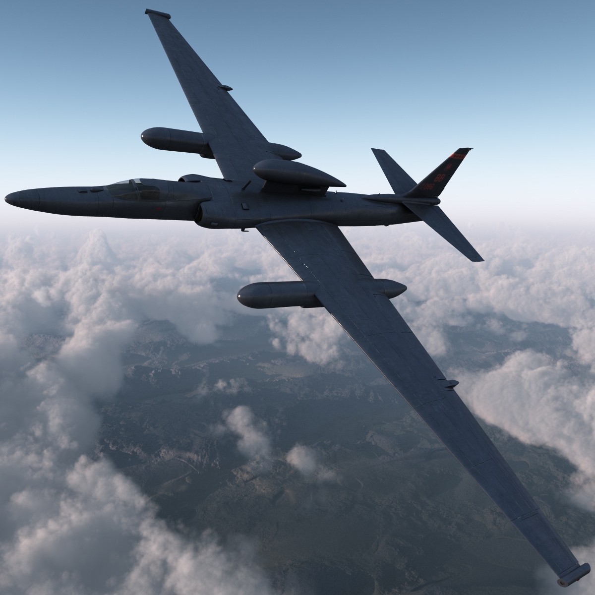 3d reconnaissance aircraft lockheed u-2 model
