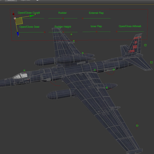 3d reconnaissance aircraft lockheed u-2 model