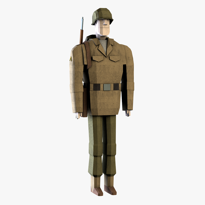 wwii characters equipment pack c4d