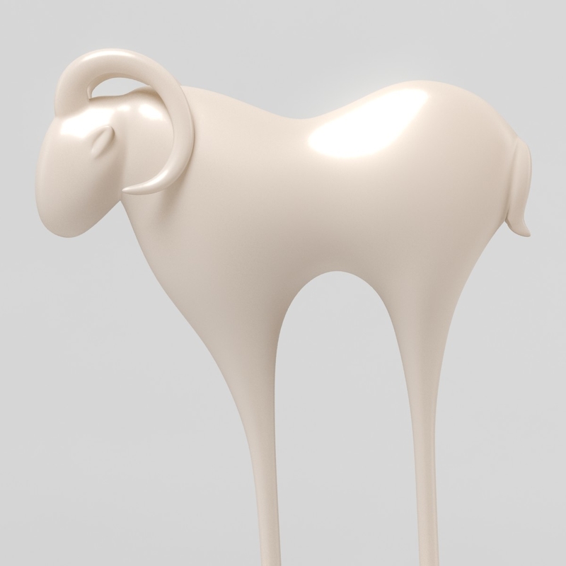 clay lamb 3d model