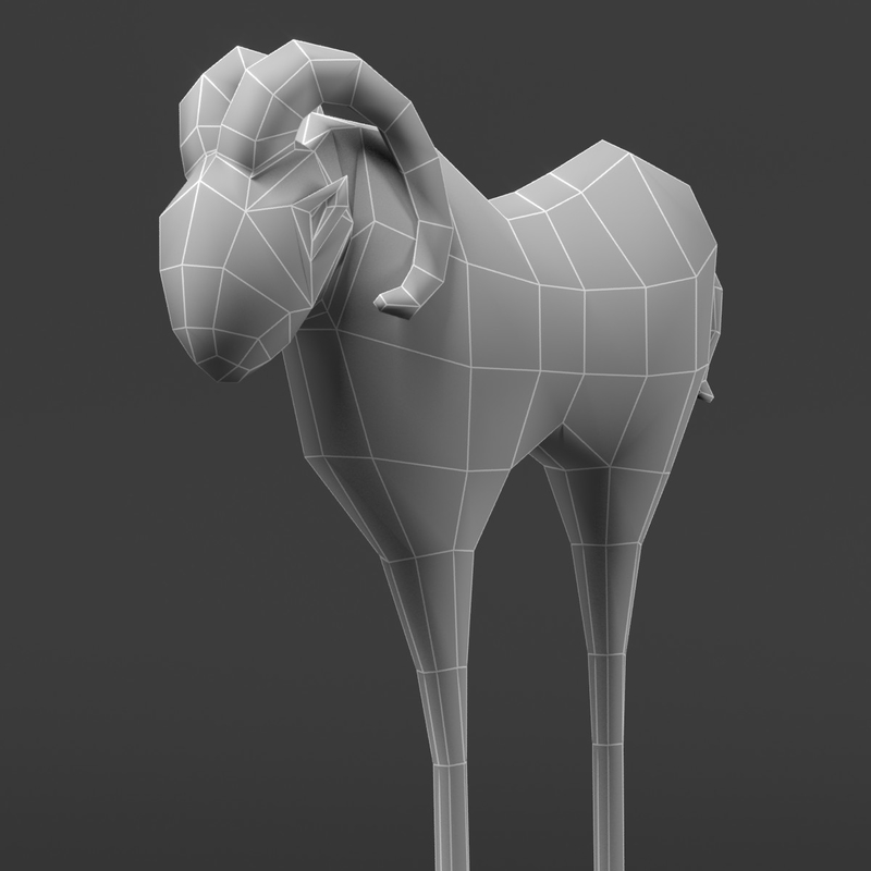 clay lamb 3d model
