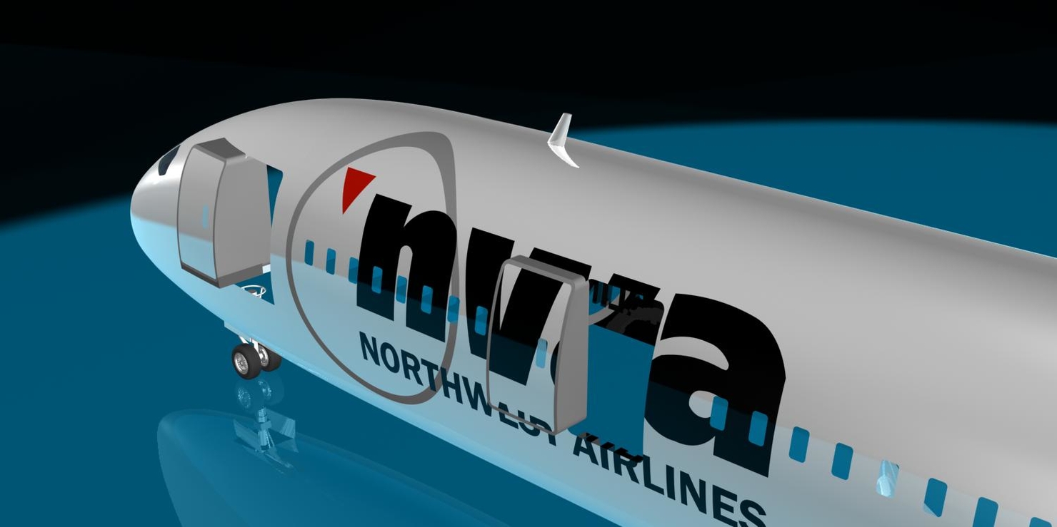 northwest airlines 787-8 dreamliner 3d model