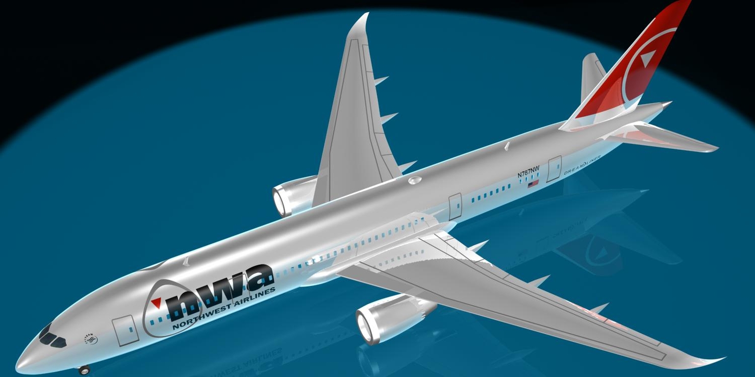 northwest airlines 787-8 dreamliner 3d model