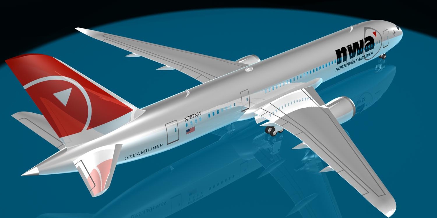 northwest airlines 787-8 dreamliner 3d model