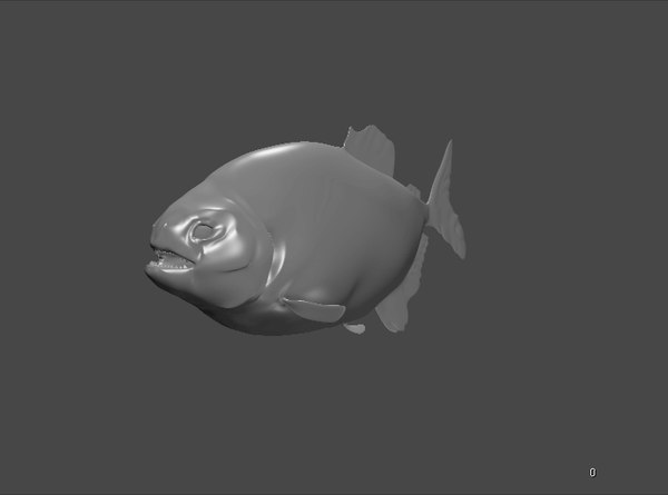 3d scary predator fish