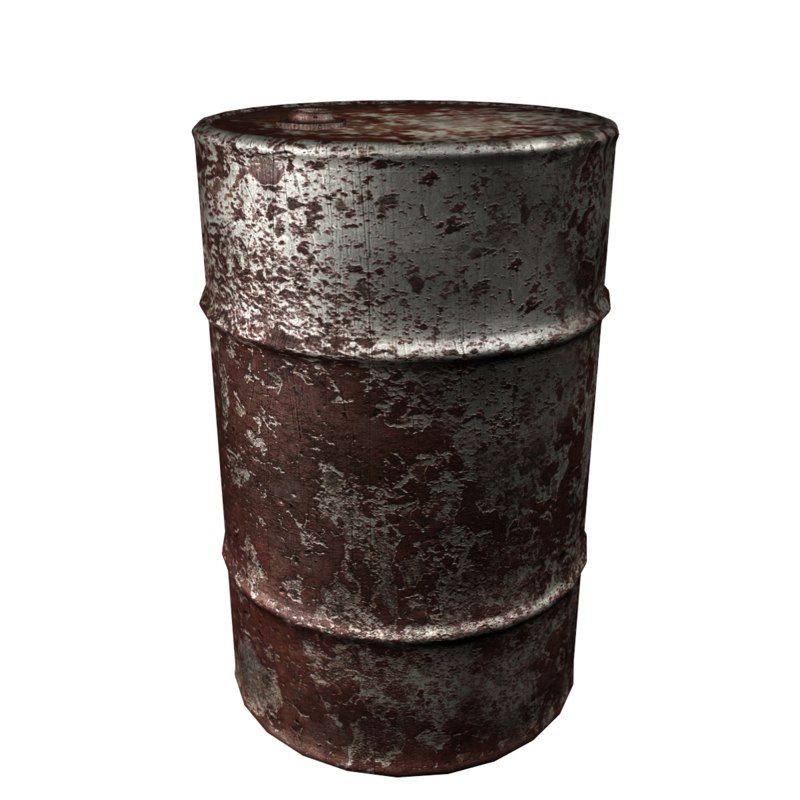 3d model of rusted oil drum