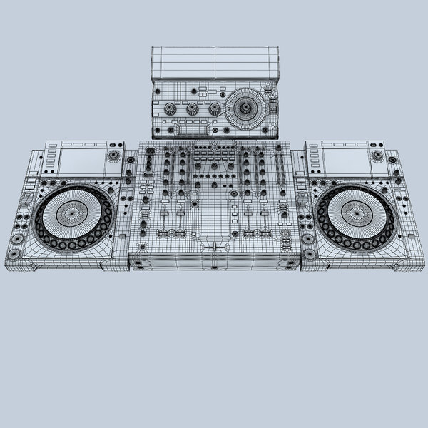 3d pioneer dj setup turntable model